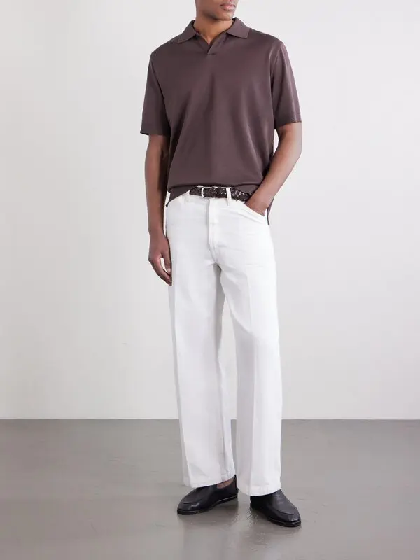Herno Open-collar Cotton Polo Shirt - Brown