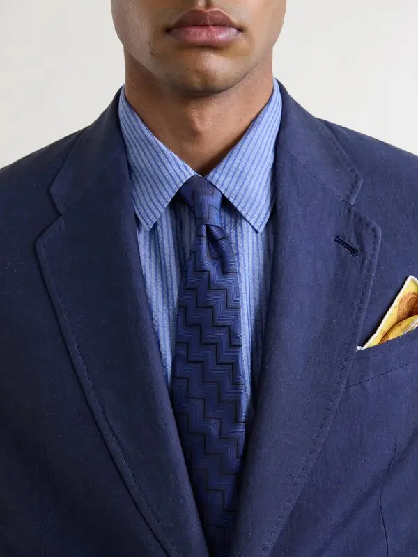Paul Smith Cotton And Linen-blend Suit Jacket - Blue