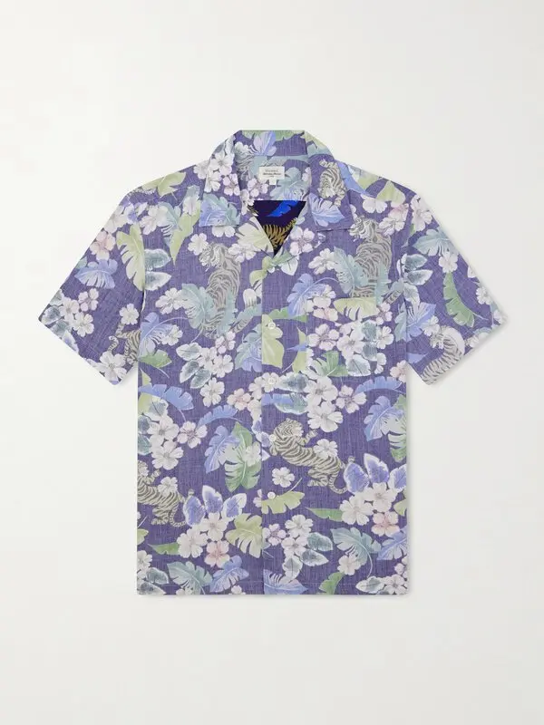 Hartford New Palmito Printed Woven Shirt - Blue