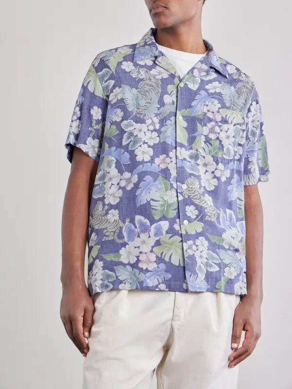 Hartford New Palmito Printed Woven Shirt - Blue