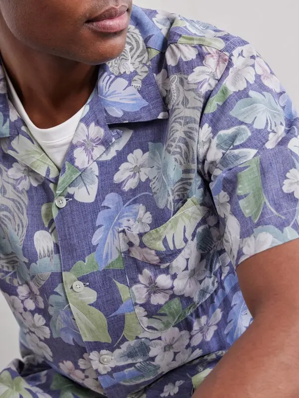 Hartford New Palmito Printed Woven Shirt - Blue