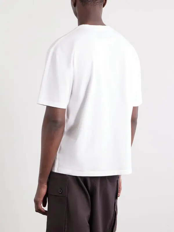 DRAKE'S Blackthorn Embroidered Cotton-jersey T-shirt
