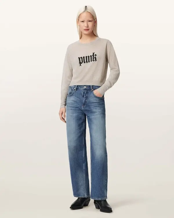 ALLSAINTS Deetz Knitted Motif Sweater - White