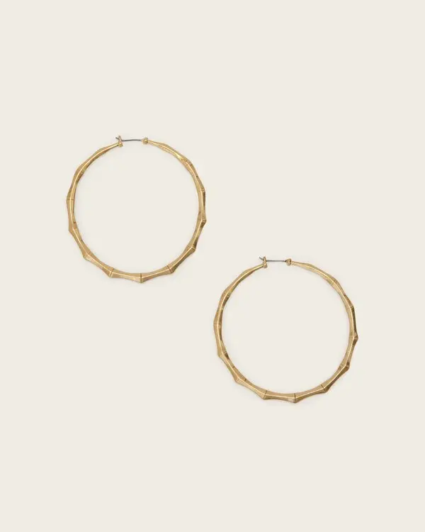 ALLSAINTS Clara Large Hoop Earrings - Antique Gold