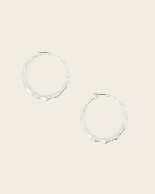 ALLSAINTS Clara Medium Hoop Earrings - Silver