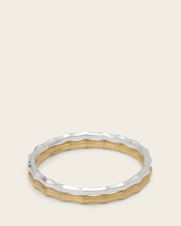 ALLSAINTS Clara Two Tone Bangle - Antique Gold