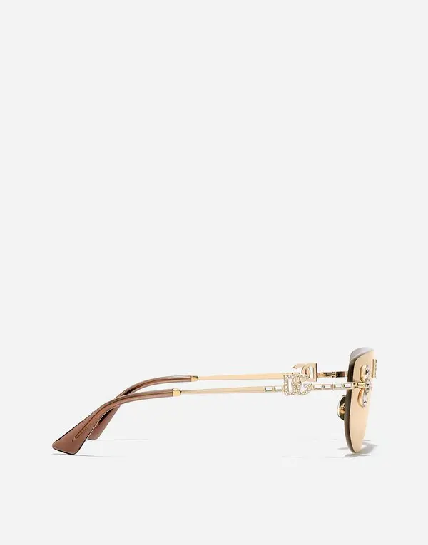 Dolce & Gabbana Crystal Embellished Sunglasses - Gold