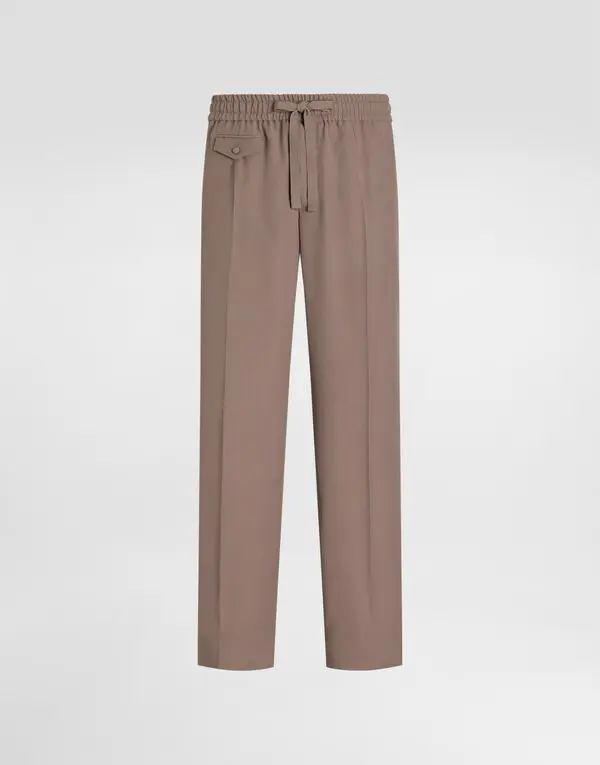 Dolce & Gabbana Wool Poplin Jogging Trousers - Brown