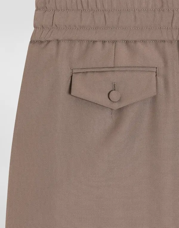 Dolce & Gabbana Wool Poplin Jogging Trousers - Brown