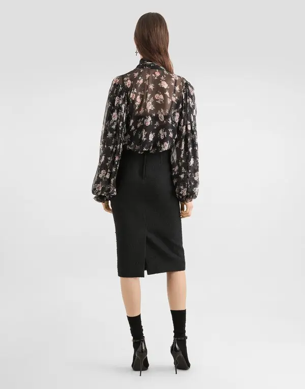 Dolce & Gabbana Rachel Basketweave Straight Skirt