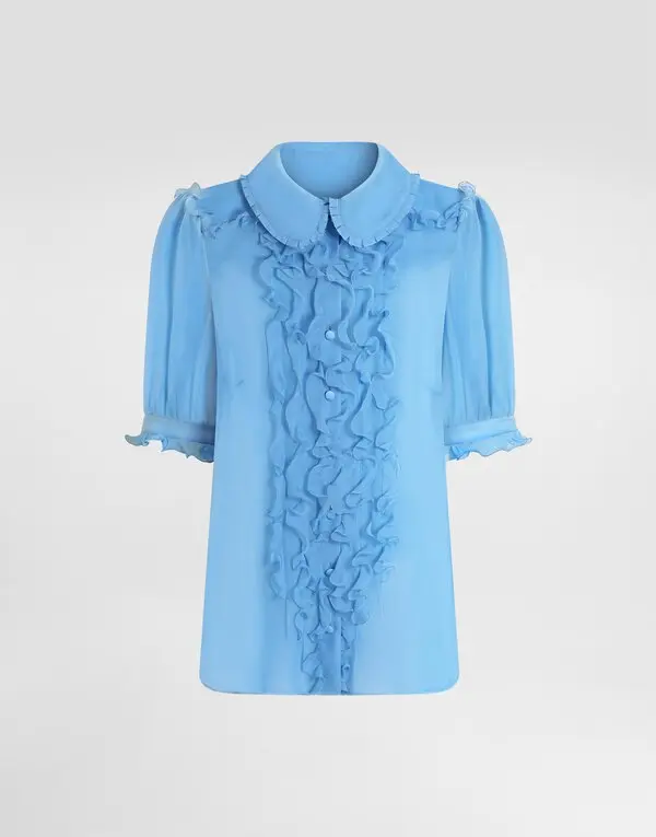 Dolce & Gabbana Silk Chiffon Shirt - Azure