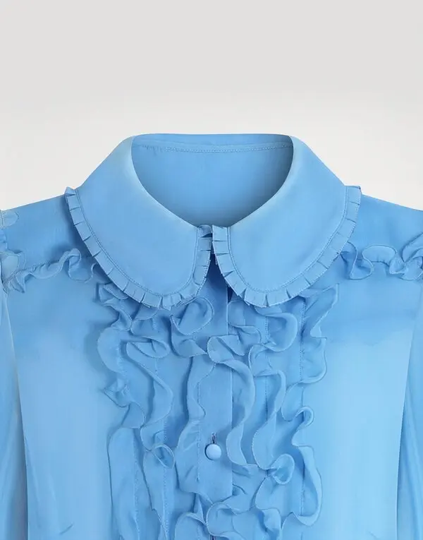 Dolce & Gabbana Silk Chiffon Shirt - Azure