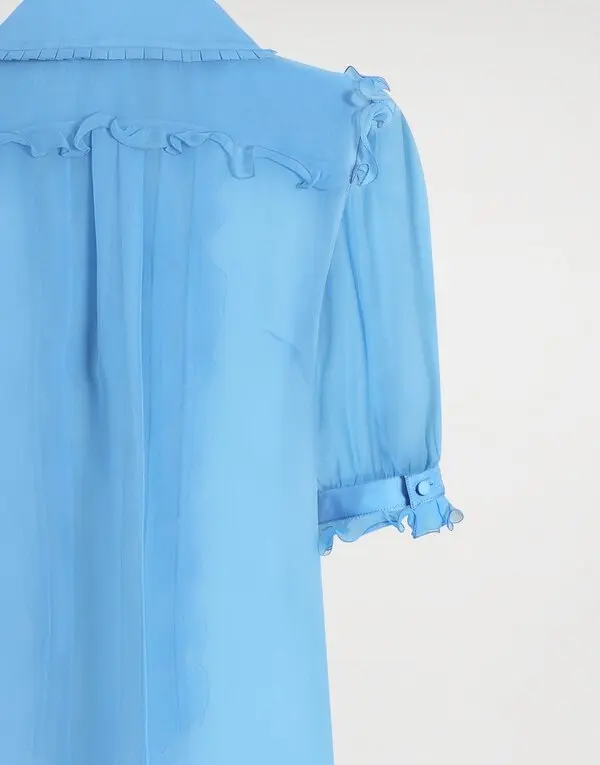 Dolce & Gabbana Silk Chiffon Shirt - Azure