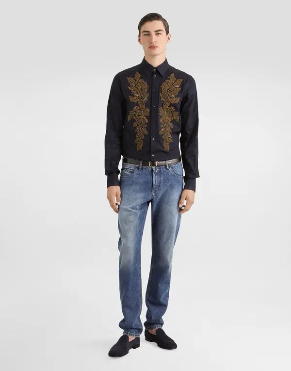 Dolce & Gabbana Logo-print Martini Poplin Shirt