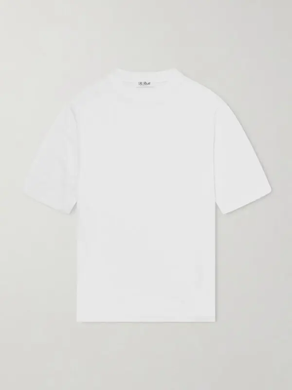 DE PETRILLO Knitted Cotton T-shirt - White