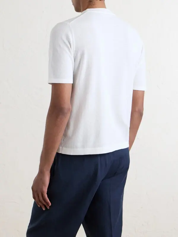 DE PETRILLO Knitted Cotton T-shirt - White