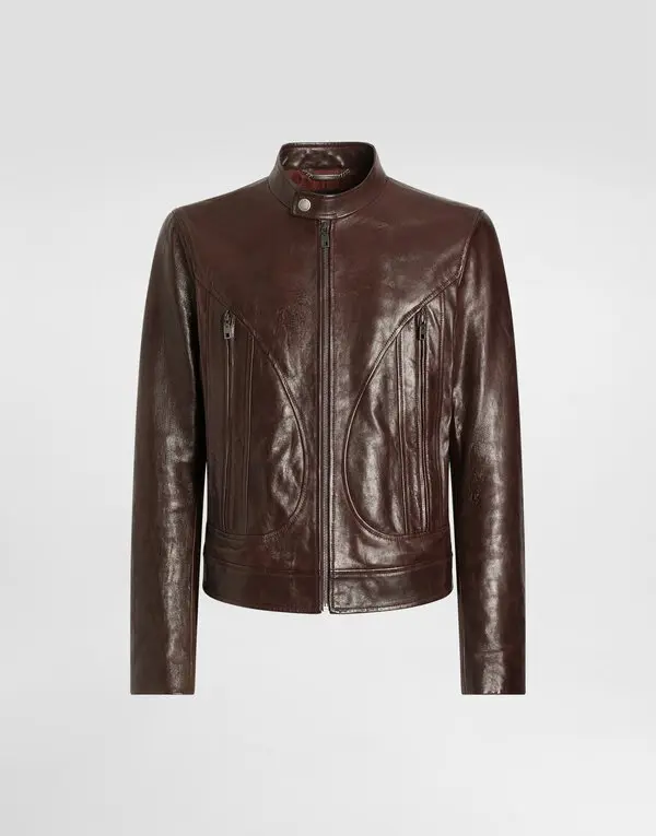 Dolce & Gabbana Lambskin Nappa Leather Jacket - Purple