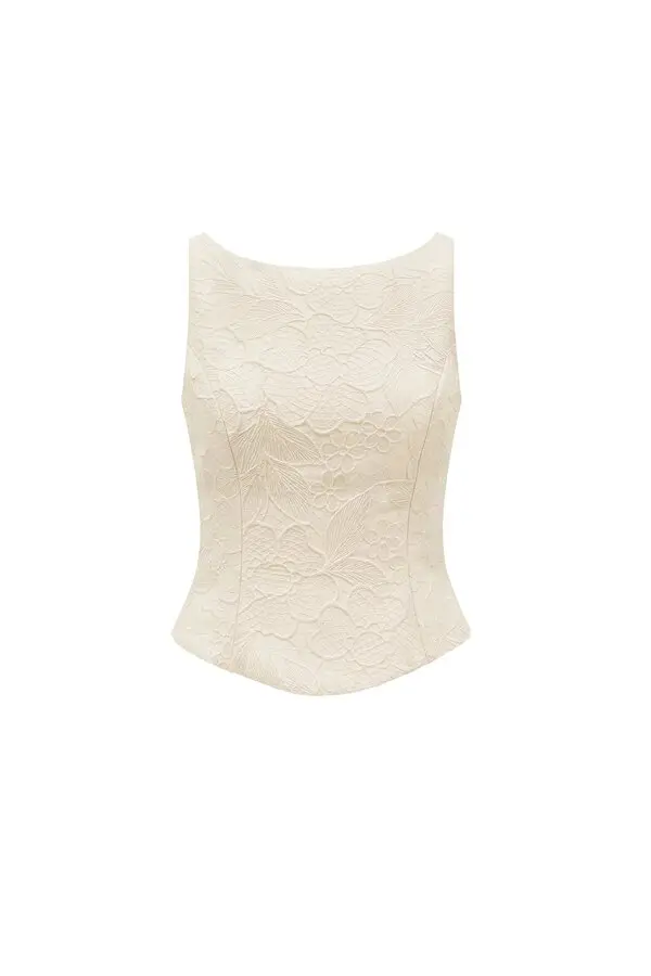 Amanda Uprichard Ines Sleeveless Top - Chalk