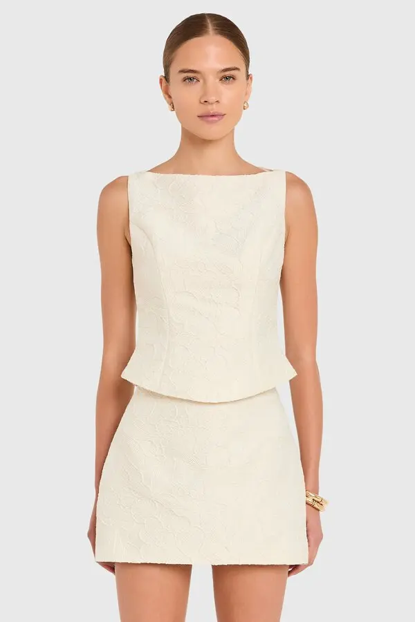 Amanda Uprichard Ines Sleeveless Top - Chalk