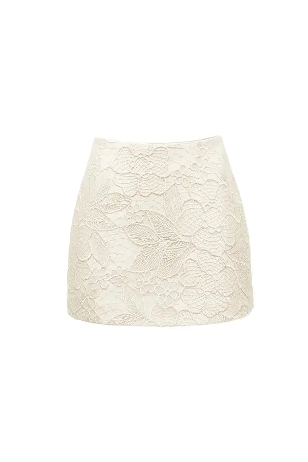 Amanda Uprichard Miles High-waisted Mini Skort - Chalk
