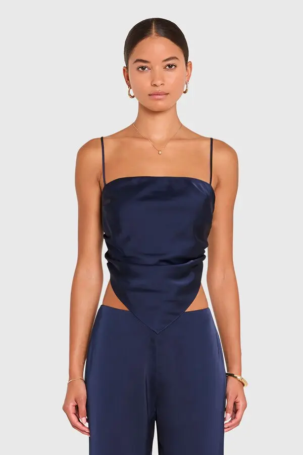 Amanda Uprichard Juna Satin Top - Ink