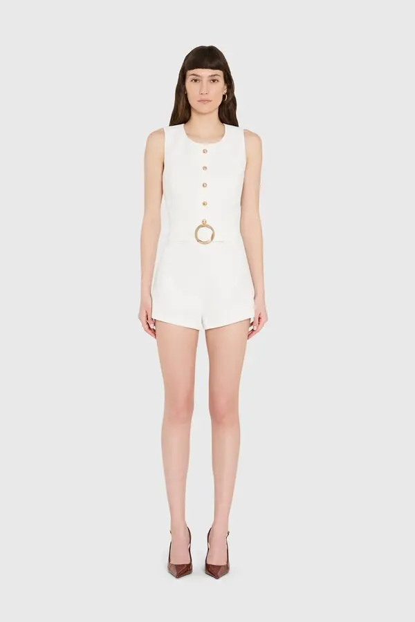 Amanda Uprichard Fontaine Romper - Ivory