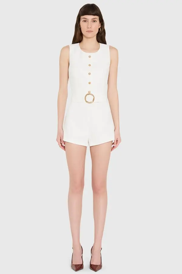 Amanda Uprichard Fontaine Romper - Ivory