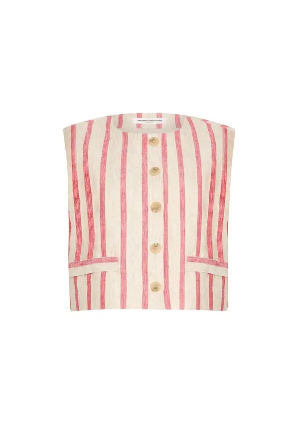Amanda Uprichard Jeremiah Top - Red Stripe