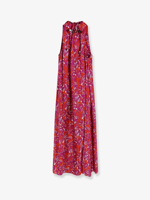 Max Mara Mxmcartone Silk Long Dress - Red