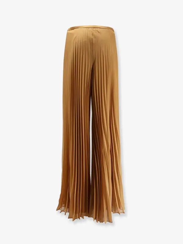 Max Mara Pleated Wide Leg Trousers - Brown