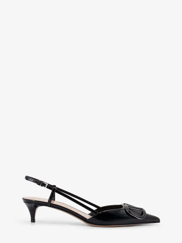 Valentino Garavani Patent Leather Pumps With Vlogo Signature On The Front - Black