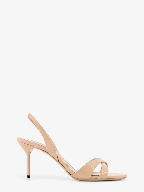 Paris Texas Lidia Patent Leather Stiletto Heel Sandals - Beige