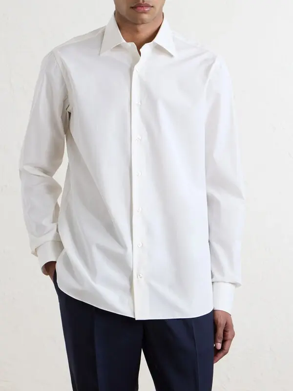 DE PETRILLO Cotton-poplin Shirt - Neutrals