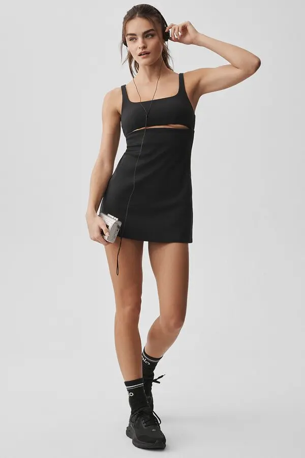 Alo Yoga Slice Tennis Dress - Black