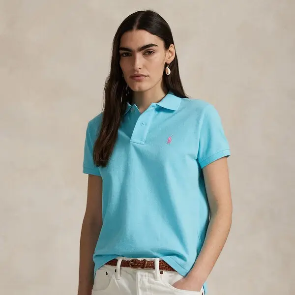 Ralph Lauren Classic Fit Mesh Polo Shirt - Turquoise Nova