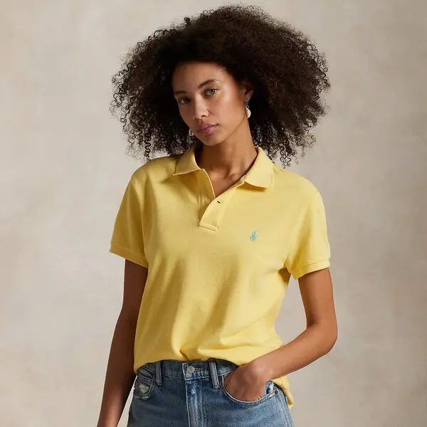 Ralph Lauren Classic Fit Mesh Polo Shirt - Corn Yellow