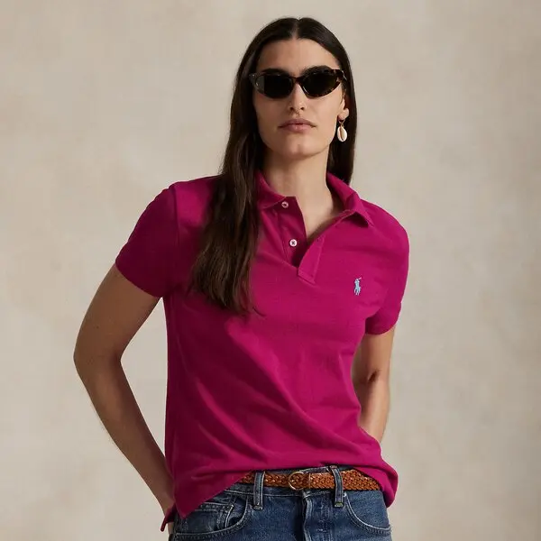 Ralph Lauren Classic Fit Mesh Polo Shirt - Pink Sky