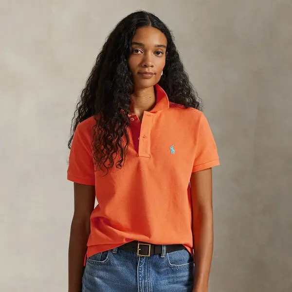 Ralph Lauren Classic Fit Mesh Polo Shirt - Resort Orange