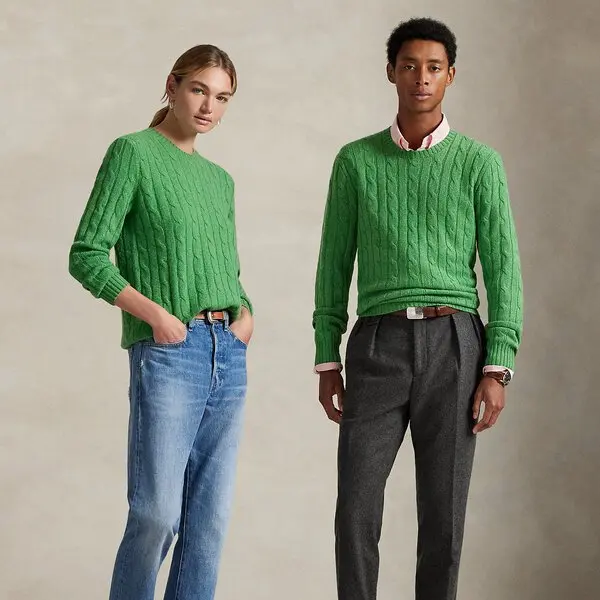 Ralph Lauren Iconic Cable-knit Cashmere Sweater - Mint