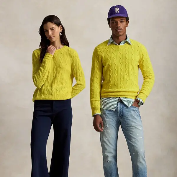 Ralph Lauren Iconic Cable-knit Cashmere Sweater - Sunfish Yellow