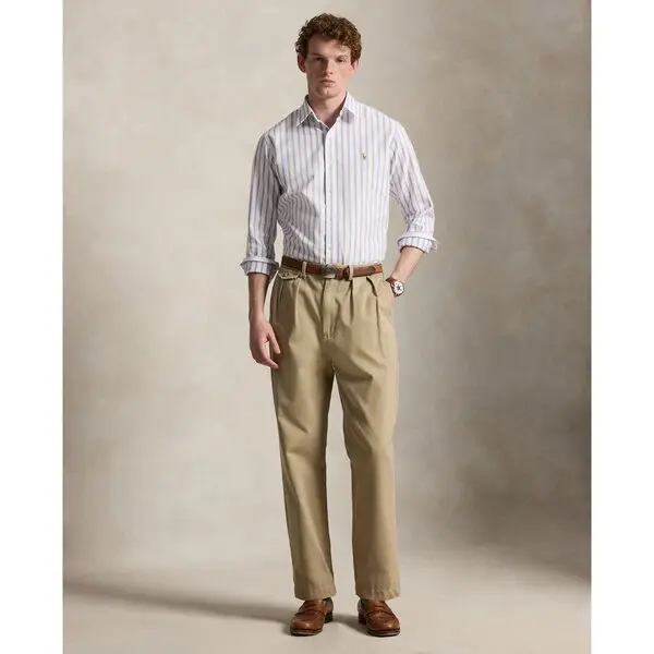 Ralph Lauren Classic Fit Striped Oxford Shirt - Thistle White