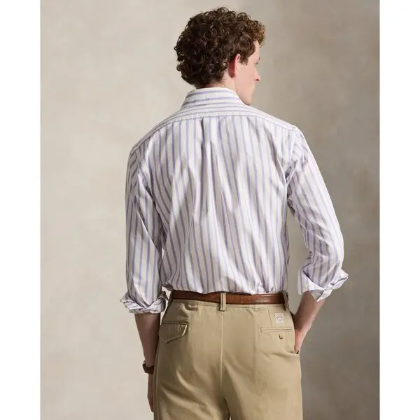 Ralph Lauren Classic Fit Striped Oxford Shirt - Thistle White