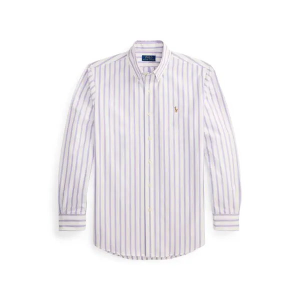 Ralph Lauren Classic Fit Striped Oxford Shirt - Thistle White