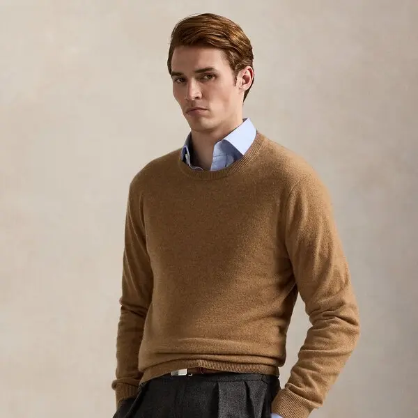 Ralph Lauren Cashmere Crewneck Sweater - Brown Sugar Melange