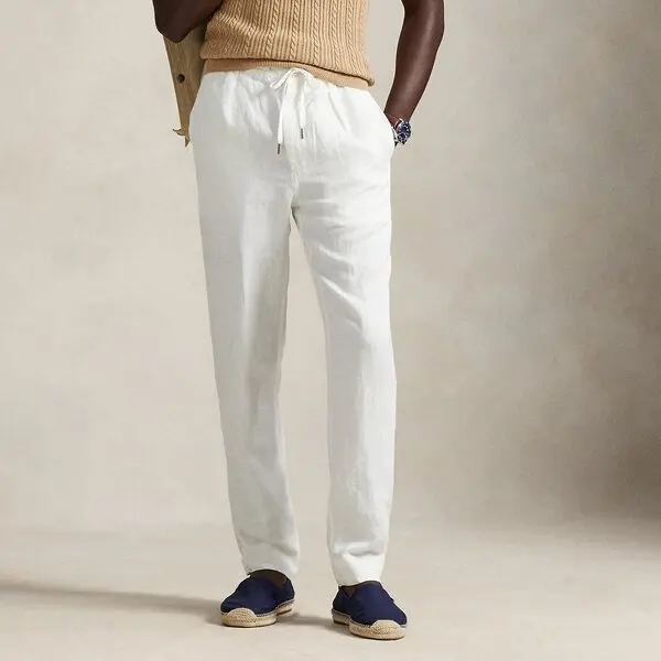 Ralph Lauren Tapered Linen Pant - Ceramic White