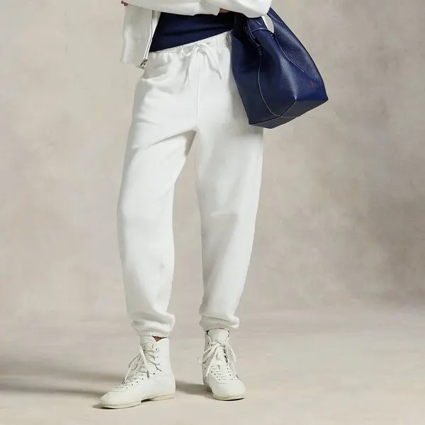 Ralph Lauren Feece Drawstring Sweatpant - White