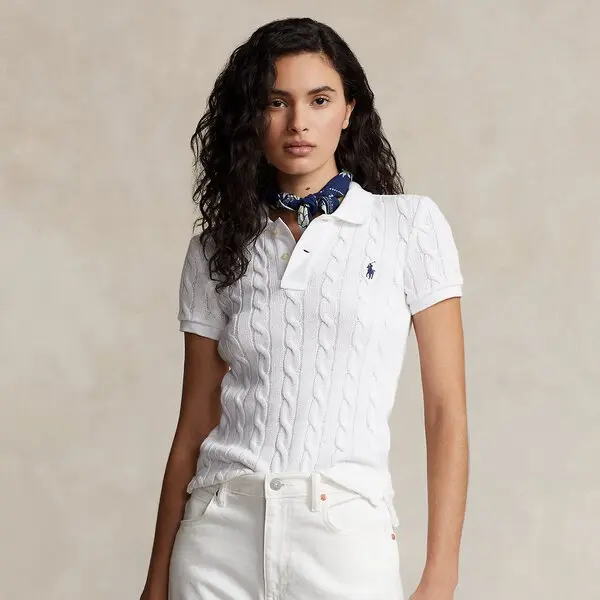 Ralph Lauren Cable-knit Polo Shirt - White