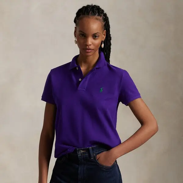 Ralph Lauren Classic Fit Mesh Polo Shirt - Purple Chalet