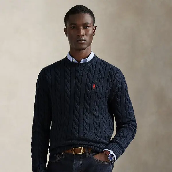 Ralph Lauren Cable-knit Cotton Sweater - Hunter Navy