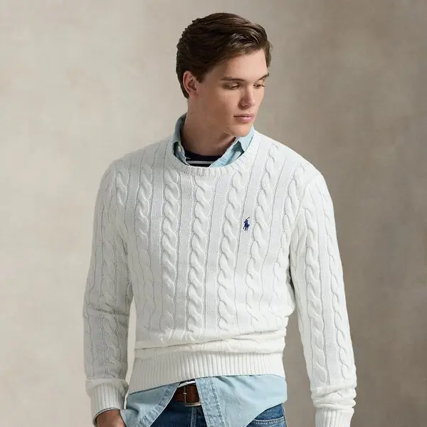 Ralph Lauren Cable-knit Cotton Sweater - White